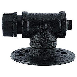 Homend Black Wall Mounted Towel Hooks,Rustic Robe and Towel Racks for Bathrooms,Heavy Duty DIY Style,Chic Industrial Iron Pipe with Electroplated Black Finish,Mounting Hardware Included