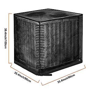 TRELC Outdoor Air Conditioner Cover, Mesh Air Conditioner Cover for Outside Units, All Seasons AC Unit Cover AC Mesh Cover Protect from Clogging - Cottonwood, Leaves, Weeds (35.4" x 35.4" x 39.4")