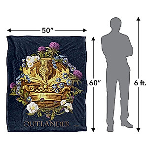 Outlander Blanket, 36"x58" Floral Emblem Silky Touch Super Soft Throw Blanket
