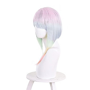 Zuoou Cyberpunk Edgerunners Lucy Cosplay Wig Synthetic Hair Heat Resistant Role Play Hairs for Halloween Christmas Carnival Party