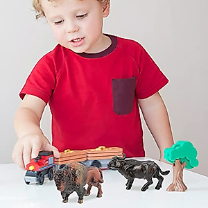 LUOZZY 4 Pcs Miniature Cow Decor Bonsai Cow Modelss Tabletop Mini Cow Figurines (B)