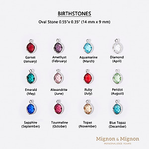 MignonandMignon Personalized Gifts for Mom Mothers Day Grandma Birthstone Initial Necklace Bridesmaid Family Jewelry - BSON-L-D