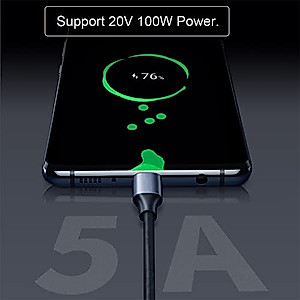 NFHK 90 Degree Up Down Angled Type-C USB-C Male to Male USB3.1 10Gbps 100W Data Cable for Laptop Phone 100CM