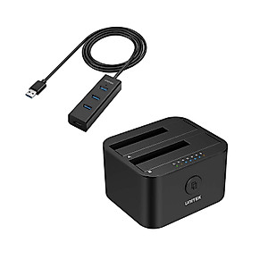 [Bundle] Unitek 4-Port USB 3.0 Hub Long Cable and Type-C Mini Hard Drive Docking Station