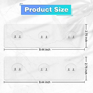 FELOOW Shower Caddy Adhesive Replacement, 2 Pack shower shelf adhesive, gold adhesive hooks for shower No Drilling, for Soap Holder, Bathroom Storage Shelves and Kitchen Racks (Transparent)