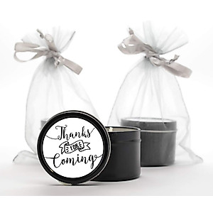 Candles and Favors Thank You Stickers, 48 Round White Labels, Perfect for Baby Shower or Wedding Favors