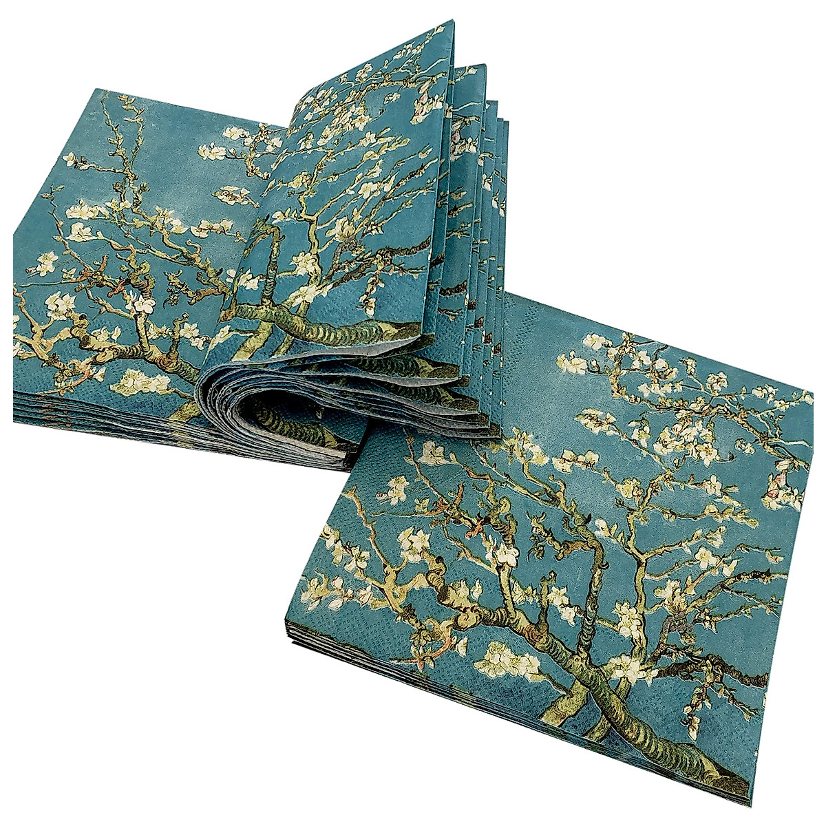 20-ct 13x13 Almond Decorative Napkins for Decoupage Floral Napkins for Mother's Father's Day Pretty Flower Napkins Fall Thanksgiving Paper Floral Lunch Dinner Cocktail Napkins Beautiful Paper Napkins