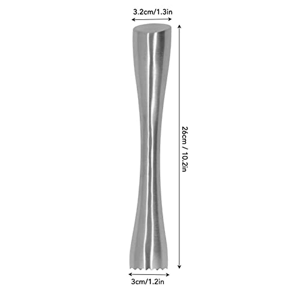 Muddler for Cocktails, Professional Stainless Steel Cocktail Muddler Food Grade One Piece Forging Drink Muddler for Kitchen Bar, Mixing Spoon Home Bar Tool(Long Handle)
