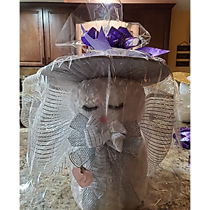 50 Packs Large Cellophane Bags 24" x 30" Clear Cellophane Gift Basket Wraps Extra-large 2.3 Mil Thick Cello Bags for Fruit Basket, Gift Wrap, Treats, Arts and Crafts, 50ct Ribbon Bows Yellow