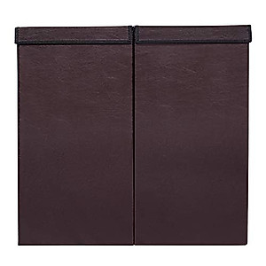 Internet's Best Double Faux Leather Laundry Hamper with Lid - Double Load - Foldable Hamper Basket - Removable Lid - Brown