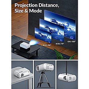 Mini Projector, CLOKOWE 2023 Upgraded Portable Projector with 7000 Lux and Full HD 1080P, Movie Projector Compatible with iOS/Android Phone/Tablet/Laptop/PC/TV Stick/Box/USB Drive/DVD/Game Console