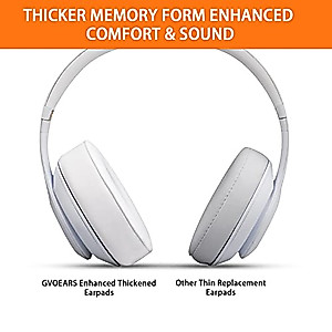 GVOEARS Replacement Ear Pads for Beats Studio 3, Ear Cushions for Beats Studio 2&Studio 3 Wired & Wireless Not Fit Beats Solo On-Ear Headphone with Stronger 3M Adhesive Tape Thicker Memory Foam