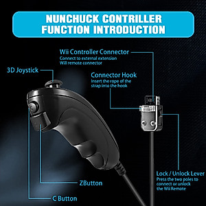 MODESLAB Motion Plus Wii Remote with Nunchuck, 2 Packs Wii Remote Controller Joystick Gamepad Replacement Compatible with Nintendo Wii Wii U
