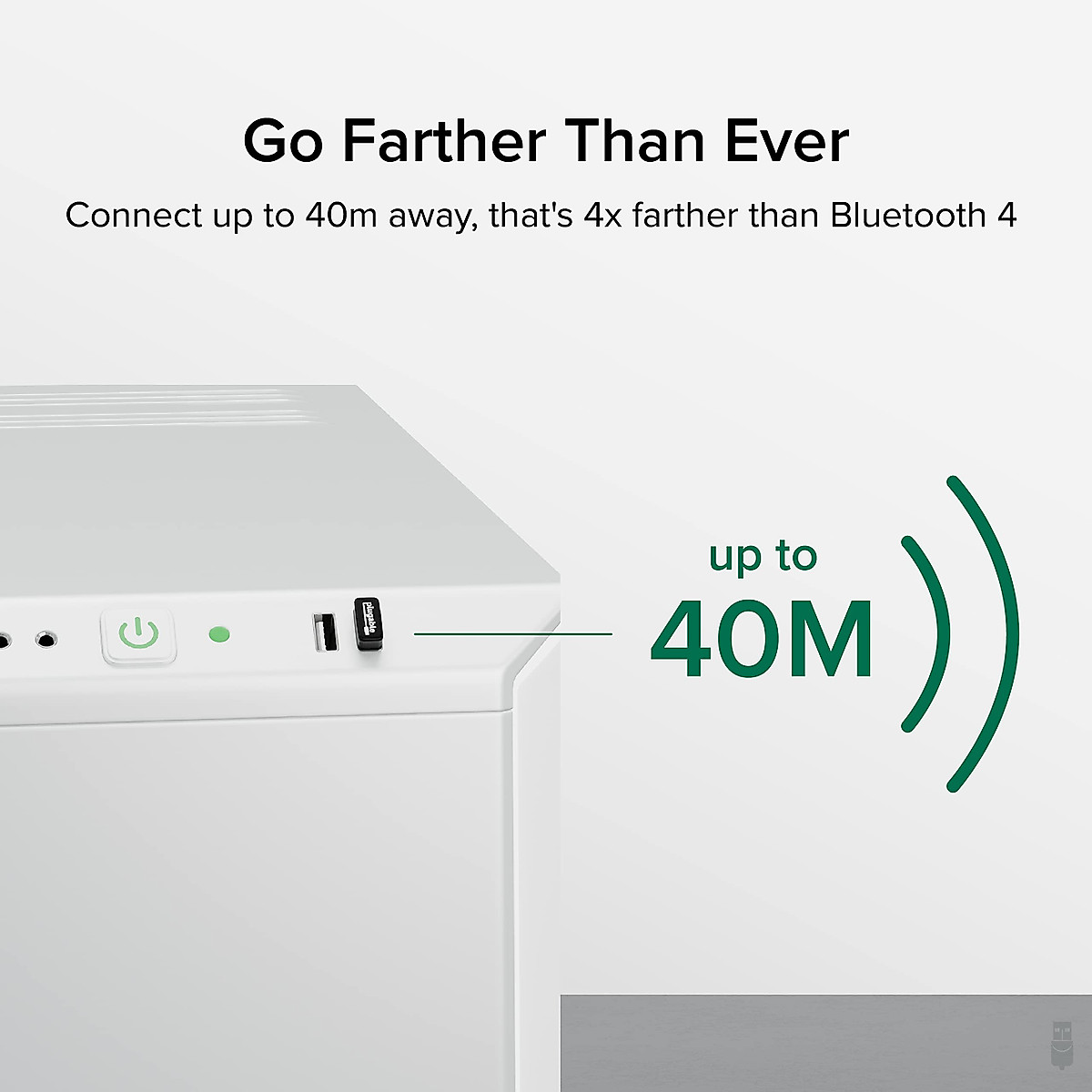 Plugable USB Bluetooth Adapter for PC, Bluetooth 5.0 Dongle Compatible with Windows, Add 7 Devices: Headphones, Speakers, Keyboard, Mouse, Printer and More