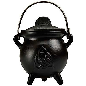 CircuitOffice 3" Triquetra Cast Iron Cauldron with Lid