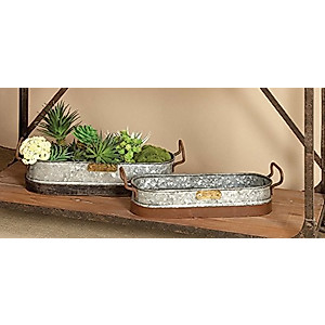 Deco 79 Metal Galvanized Decorative Jars, Set of 3 8", 7", 6"H, Silver