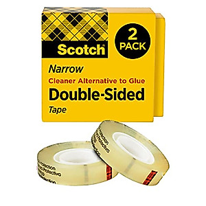 Scotch Double Sided Tape, 1/2 in x 1296 in, 2 Boxes/Pack (665-2P12-36)