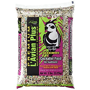 L Avian Plus Cockatiel Bird Food No Sunflower Mix, 5 lbs
