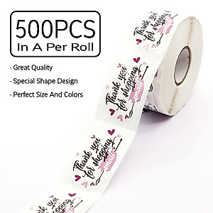 Thank You for Shopping Small Stickers,Thank You Stickers,Handmade Stickers,Small Shop Stickers,Envelopes Stickers for Small Business, Online Retailers,Handmade Goods,500 Labels Per Roll