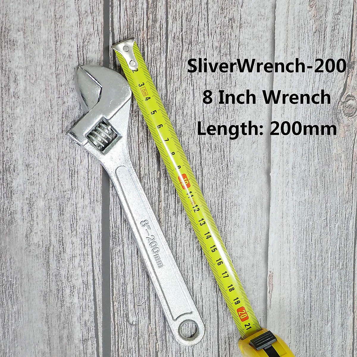 Casoter 18" Silver Adjustable Wrench 55mm Wide Milled Jaw Drop Forged Steel Heat Treated Chrome-plated Garage DIY Proto Tool for Men