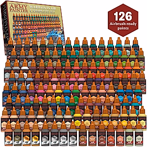 The Army Painter Warpaints Air Complete Set - 126 Non-Toxic Water Based Airbrush Paint Set – Miniature Paint for Tabletop Roleplaying, Boardgames, and Wargames Miniature Model Painting