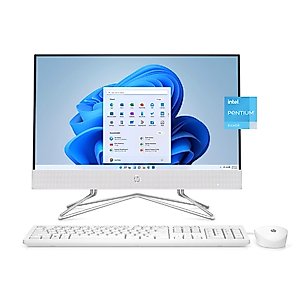 HP 2024 21.5" FHD All-in-One Desktop Intel 4-Core Pentium Silver J5040 Intel UHD Graphics 32GB DDR4 1TB NVMe SSD WiFi AC BT HDMI Webcam RJ45 Wilress KB&Mouse White Windows 11 Pro w/RE Accessories