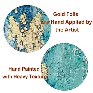 Blue And Gold Wall Decor Set Abstract Canvas Wall Art Decor Colorful Oil Painting Artwork Picture For Bedroom Living Room Bathroom Decorations Aesthetic(36'' x 24'' x 1 Panel)