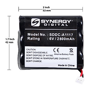 Synergy Digital Door Lock Batteries, Compatible with Saflok A28310 Door Lock, (Alkaline, 6V, 2800 mAh), Combo-Pack Includes: 5 x SDDC-A1117 Batteries