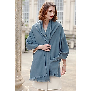 RIIQIICHY Pashmina Shawl Wraps for Women Scarf for Wedding Large Winter Blue Scarves Soft Shawls and Wraps for Evening Dresses