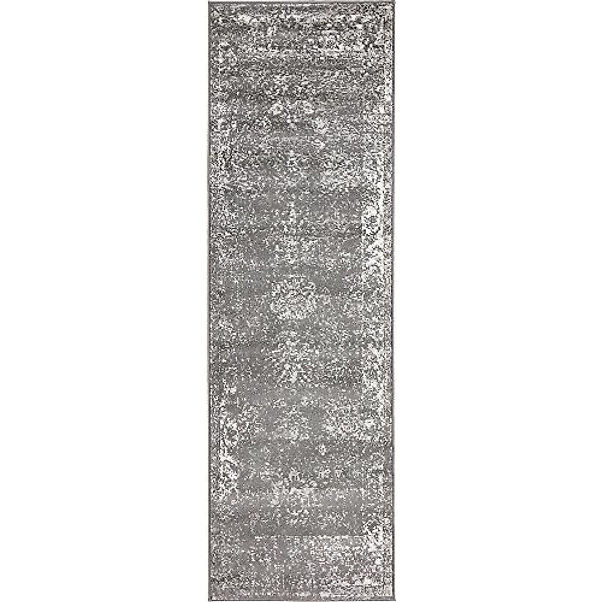 Unique Loom Sofia Collection Area Rug - Casino (2' x 6' 7" Runner, Dark Gray/ Ivory)