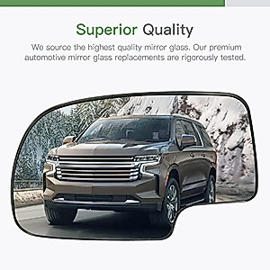 SCITOO Replacement Mirror Glass Driver Side Compatible with 1999-2006 for Chevy Silverado Pickup 2007 for Chevy Silverado Pickup 2000 for Chevy Suburban 2001-2006 for GMC Yukon XL for GMC Sierra