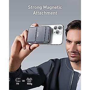 Anker 622 Magnetic Battery (MagGo) Upgraded Version, 5,000mAh Foldable Magnetic Wireless Portable Charger and USB-C (On The Side), Only for iPhone 14/13/12 Series (Interstellar Gray)