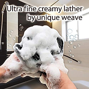 Exfoliating Washcloth [Made in Japan] Extra Long Exfoliating Towel Special Texture Makes Fluffy Foam Lather, Back Scrubber, Dead Skin Cell Remover, Loofah (Super Hard Touch Nylon)