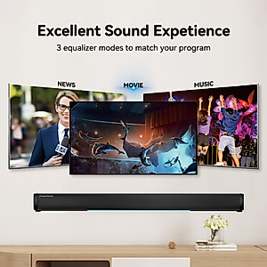 Thomson Sound Bars for TV, HiFi TV Speakers Home Theater Soundbar with 2 Wireless Microphones, Surround Stereo Sound System with HDMI ARC/Optical/AUX/USB, Wall Mountable, Remote Control Included