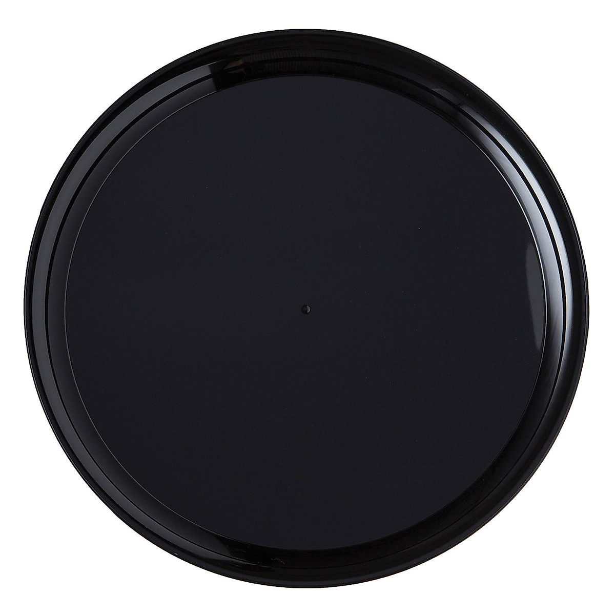 CheckMate Heavyweight Plastic Round Catering Tray with High Edge, 18-Inch Diameter, Black (25-Count)