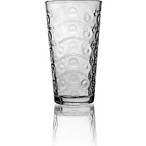 Circleware Cosmo Huge 16-Piece Glassware Set of Highball Tumbler Drinking Glasses and Whiskey Cups for Water, Beer, Juice, Ice Tea Beverages, 8-15.75 oz & 8-12.5 oz, Parade