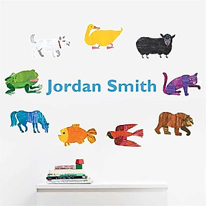 Oliver's Labels Premium Personalized Wall Decal for Kids Room Décor - Peel & Stick, Removable (Brown Bear™)