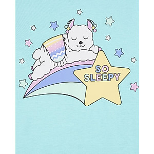 The Children's Place Girls' Long Sleeve Top and Pants Snug Fit 100% Cotton 2 Piece Pajama Sets 2-Pack, So Sleepy/Llama 2 Pack, 8