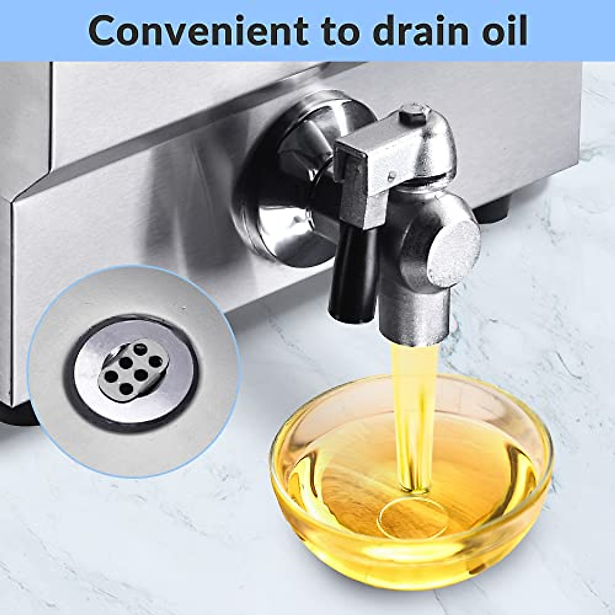 WeChef Commercial Deep Fryer 11.7L Stainless Steel Basket Single Tank Timer Drain Electric Countertop Restaurant Fryer