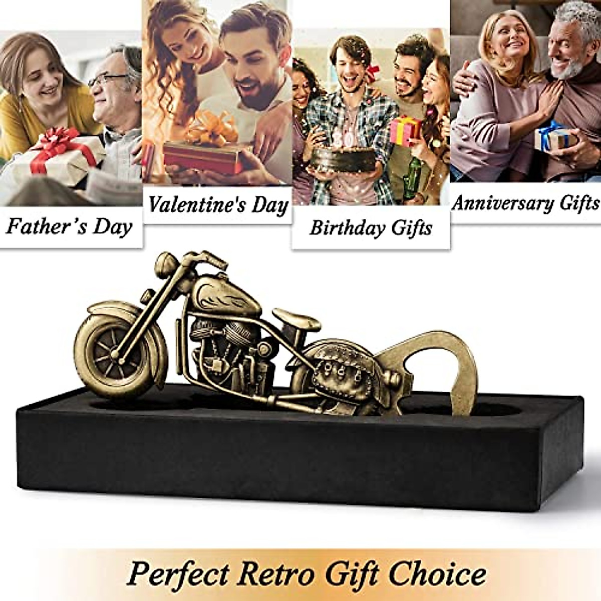 LKKCHER Motorcycle Beer Bottle Opener, Mens Gifts for Birthday Father’s Day, Christmas Gift Ideas for Men Husband Boyfriend Motorbike Lovers, Motorcycles Gifts