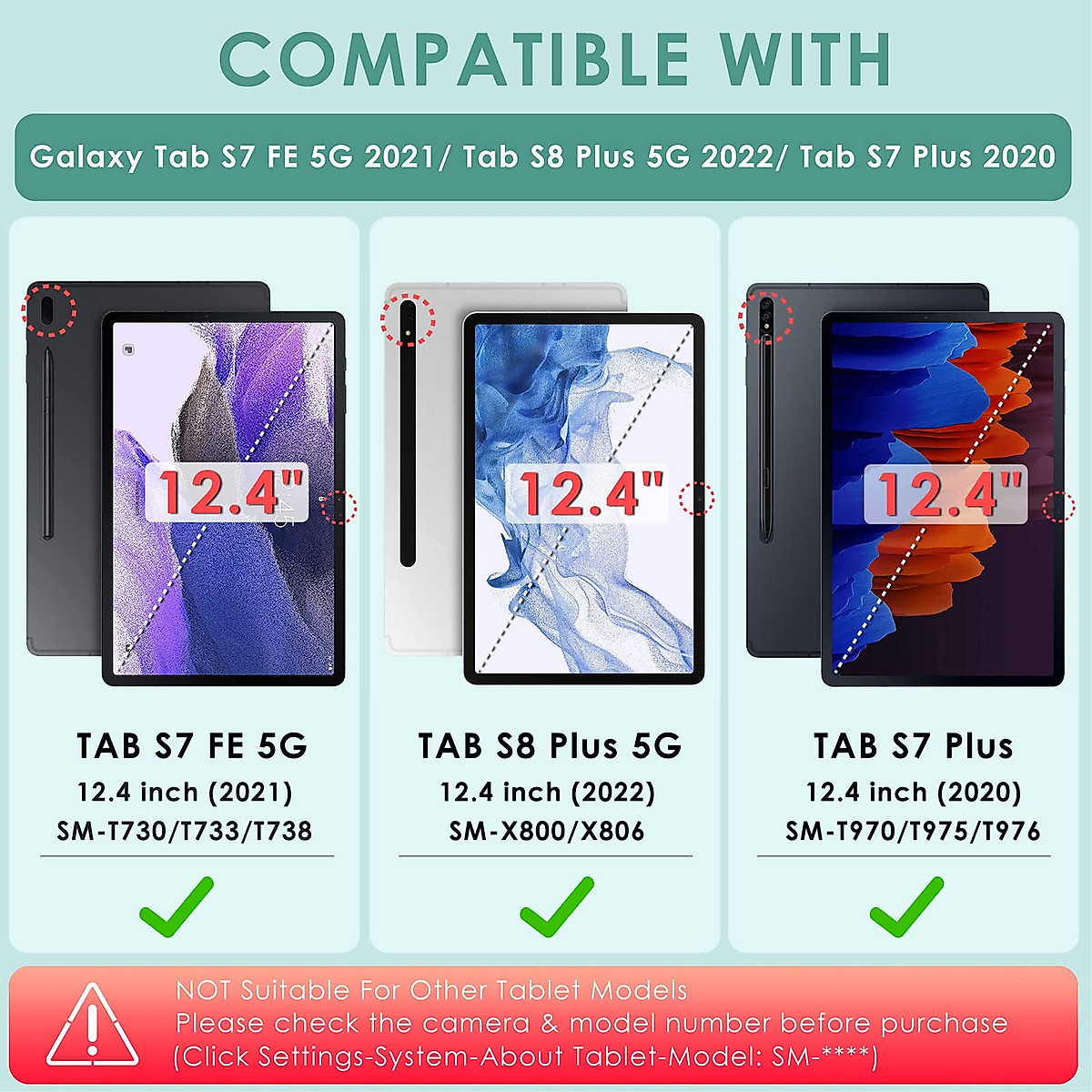 DETUOSI 【2-PACK】 Screen Protector for Samsung Galaxy Tab S10+ Plus/ S9 Plus/ S9 FE Plus/ S8 Plus/ S7 FE/ S7 Plus 12.4" Android Tablet Tempered Glass Film for SM-X810/ X818/ X610/ X800/ T738/ T970