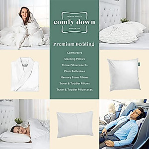 14x22 Decorative Throw Pillow Insert, Down and Feathers Fill, 100% Cotton Cover 233 Thread Count, Rectangle Pillow Insert - Made in USA (Single)