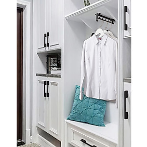 Heavy Duty Extendable Pull Out Closet Rod - Sliding Wardrobe Closet Rod for Increased Storage Space - Hanging Rod Ideal for Clothes, Towels and More - Neat Closet Storage (10.2 inch)