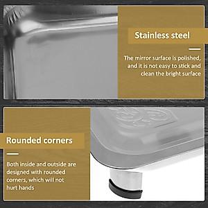 DOITOOL 1 Set Four-Legged Fish Grill Square Buffet Tray Buffet Plate Stainless Steel Food Tray Versatile Food Plate Food Holding Plate Buffet Supply Restaurant Accessory Square Food Plate