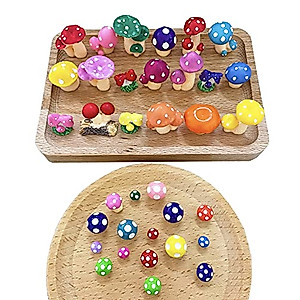 JKanruh 35 Pcs Miniature Resin Mushroom,Cute Mushrooms Fairy Garden Moss Landscape Ornaments for Outdoor Decoration,Home Décor,Cake Decoration,DIY Crafts
