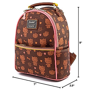 Loungefly Sanrio Hello Kitty Pumpkin Spice Adult Womens Convertible Mini Backpack Purse