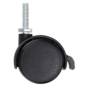 Skelang 4 Pcs 2" Nylon Plastic Swivel Stem Casters Wheel with Brakes, Thread Stem Diameter 5/16", Replacement for Cart, Table, Shelf Unit, Cabinet, Load Capacity 44 Lbs Per Wheel