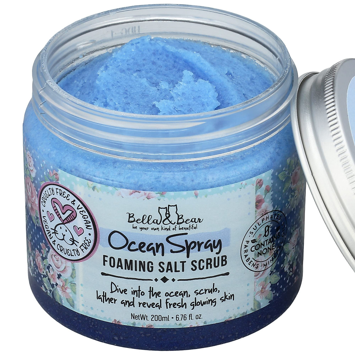Bella & Bear Ocean Spray Scrub, No Sulphates, Parabens, No Harmful Chemicals, Cruelty-Free, Vegan-Friendly, Exfoliating, 6.7oz