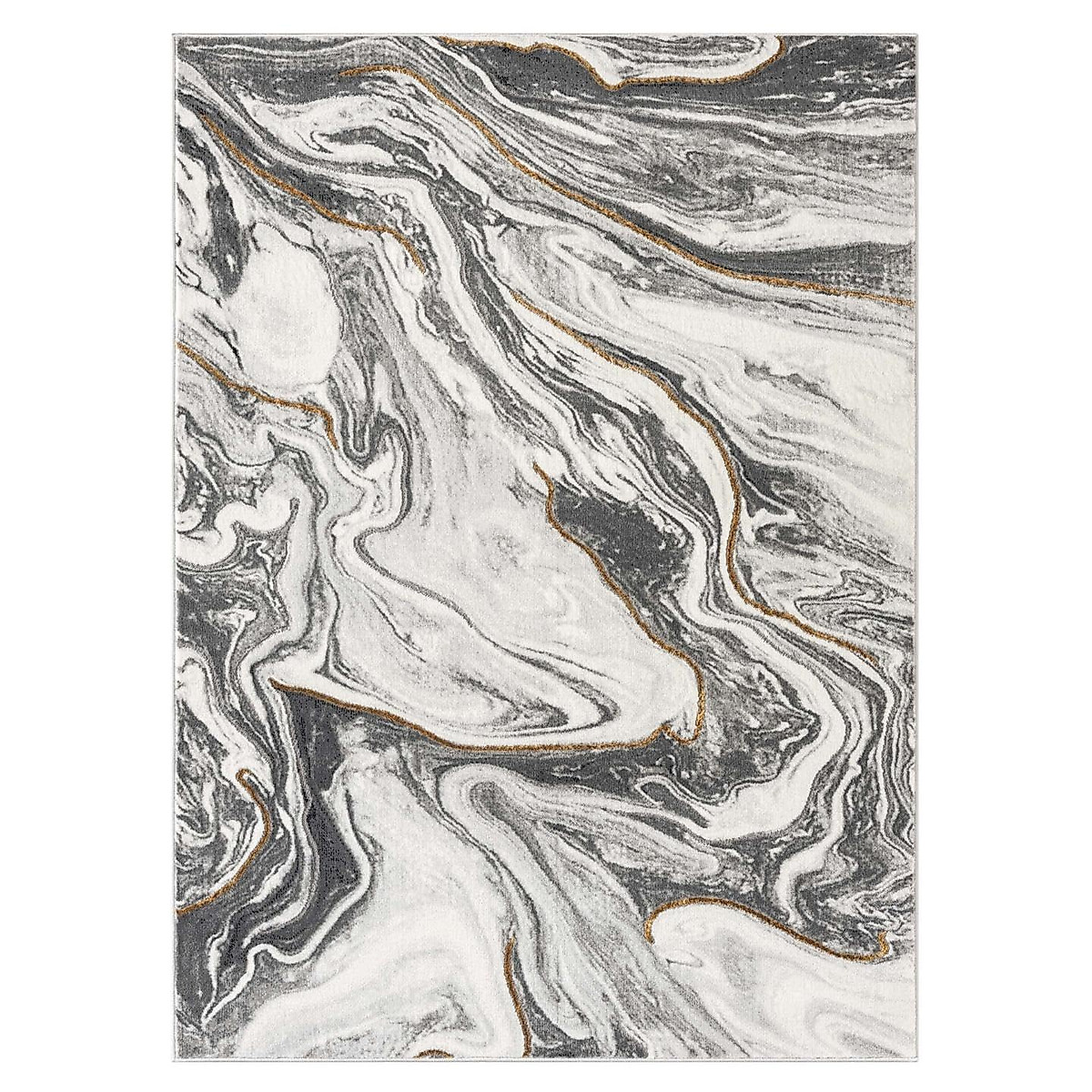 LUXE WEAVERS Marble Abstract Pattern Gray 5x7 Area Rug