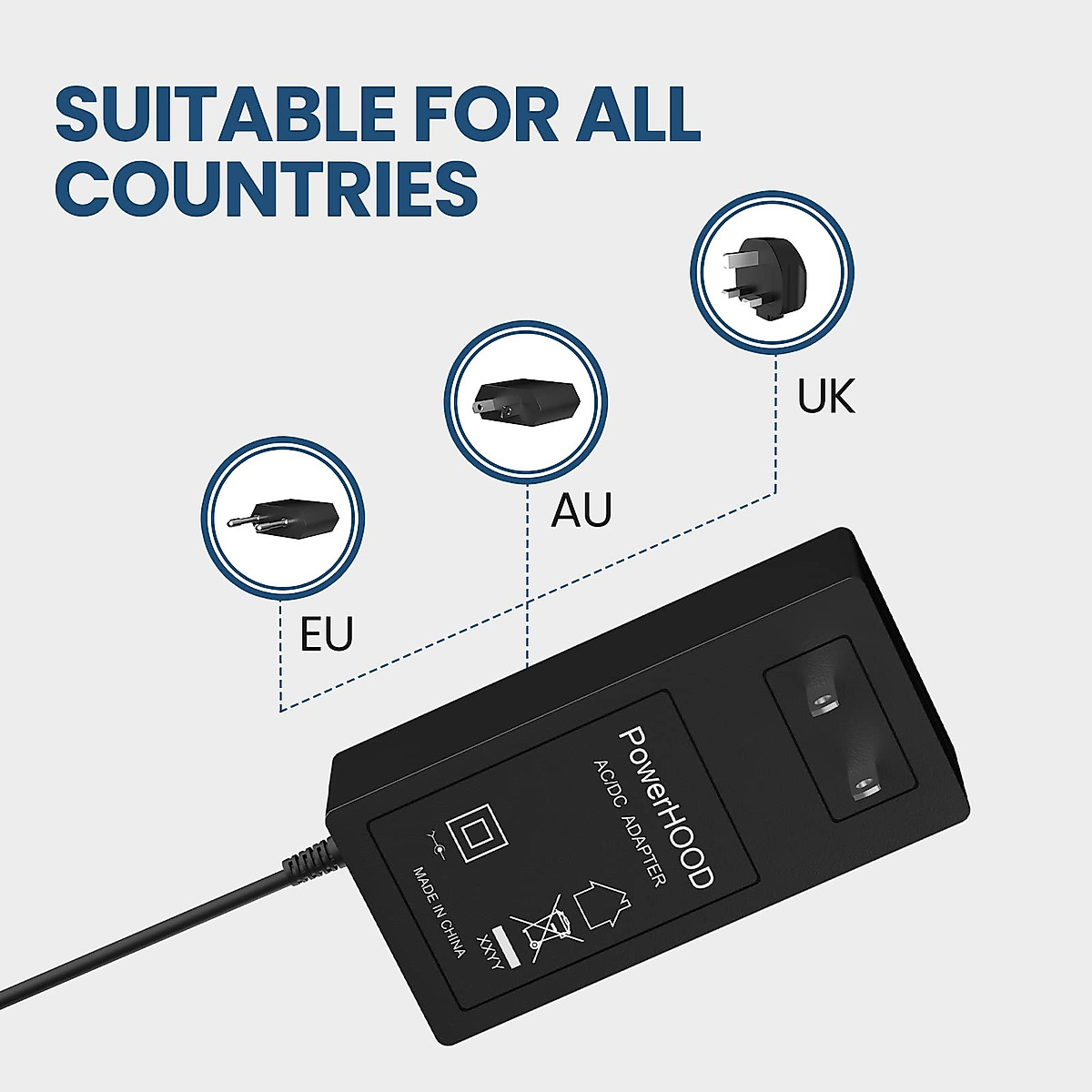 PowerHOOD 12V AC Adapter Compatible with Remington Shaver Charger PA-1204N F7800 F5800 F5790 F4790, Power Cord for Remington Razor R5150 R6130 R-6150 for MS2-390 MS3-2700 MS680 R9100 Power Supply